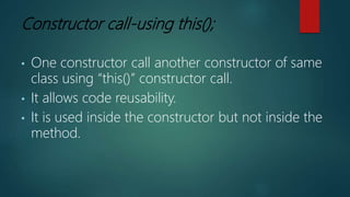 Constructors | PPTX | Programming Languages | Computing