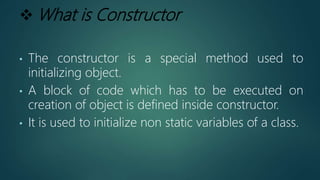 Constructors | PPTX | Programming Languages | Computing