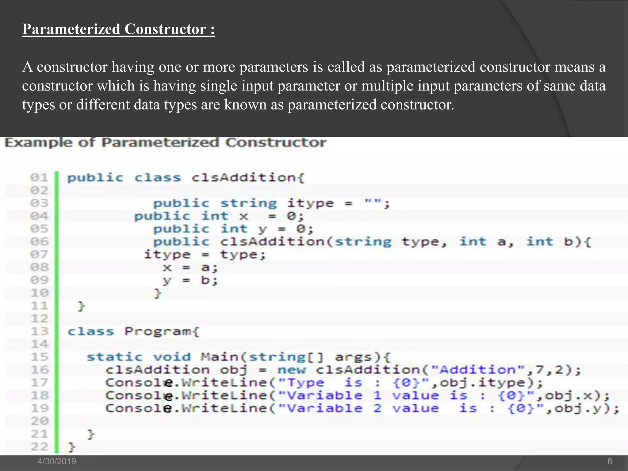 C# Constructors | PPTX