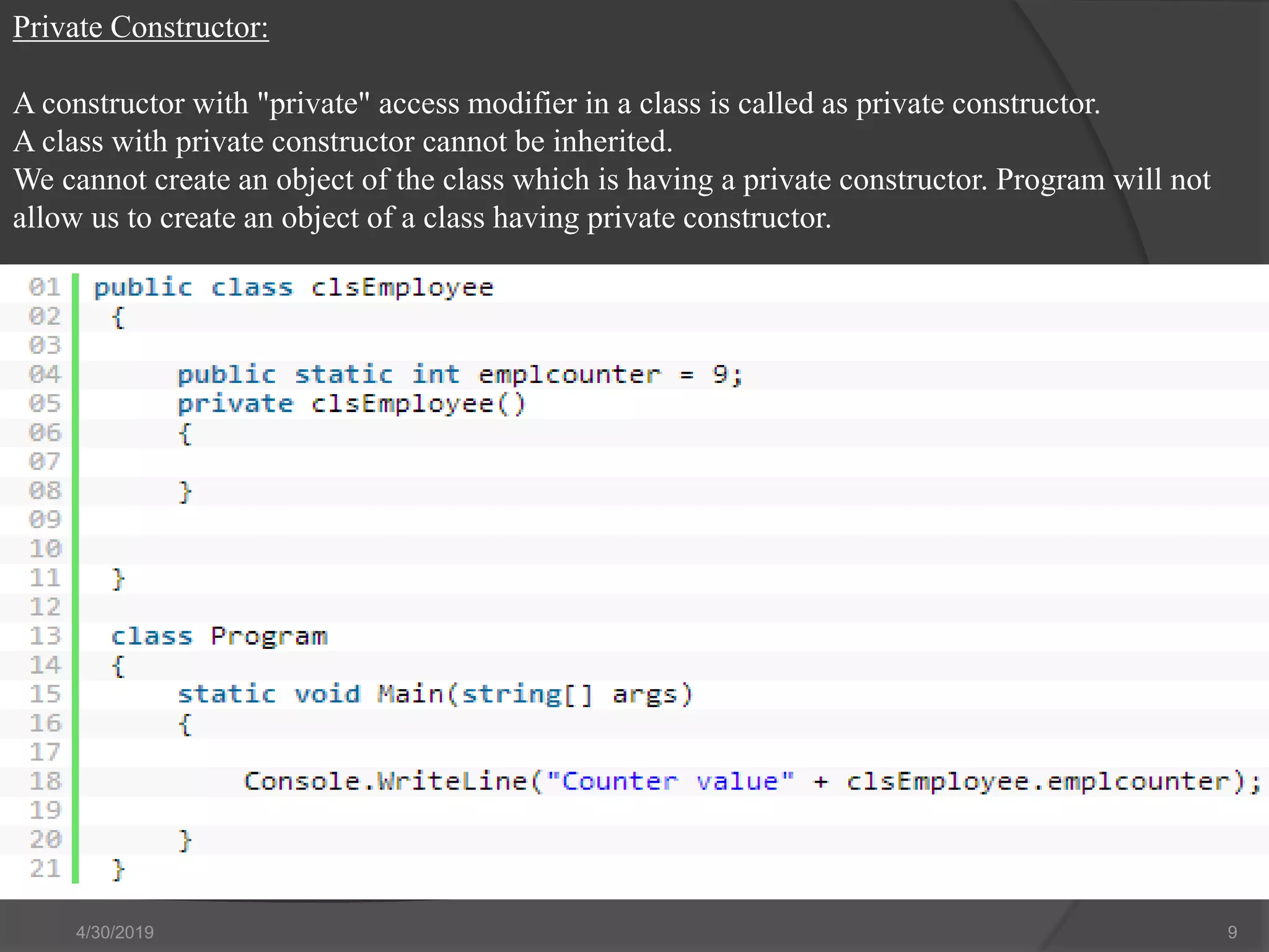 C# Constructors | PPTX