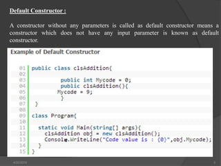 C# Constructors | PPTX