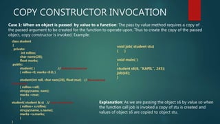 Constructors and destructors | PPTX | Programming Languages | Computing
