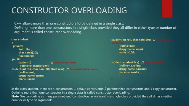 Constructors and destructors | PPTX | Programming Languages | Computing