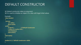 Constructors and destructors | PPTX | Programming Languages | Computing