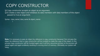 Constructors and destructors | PPTX