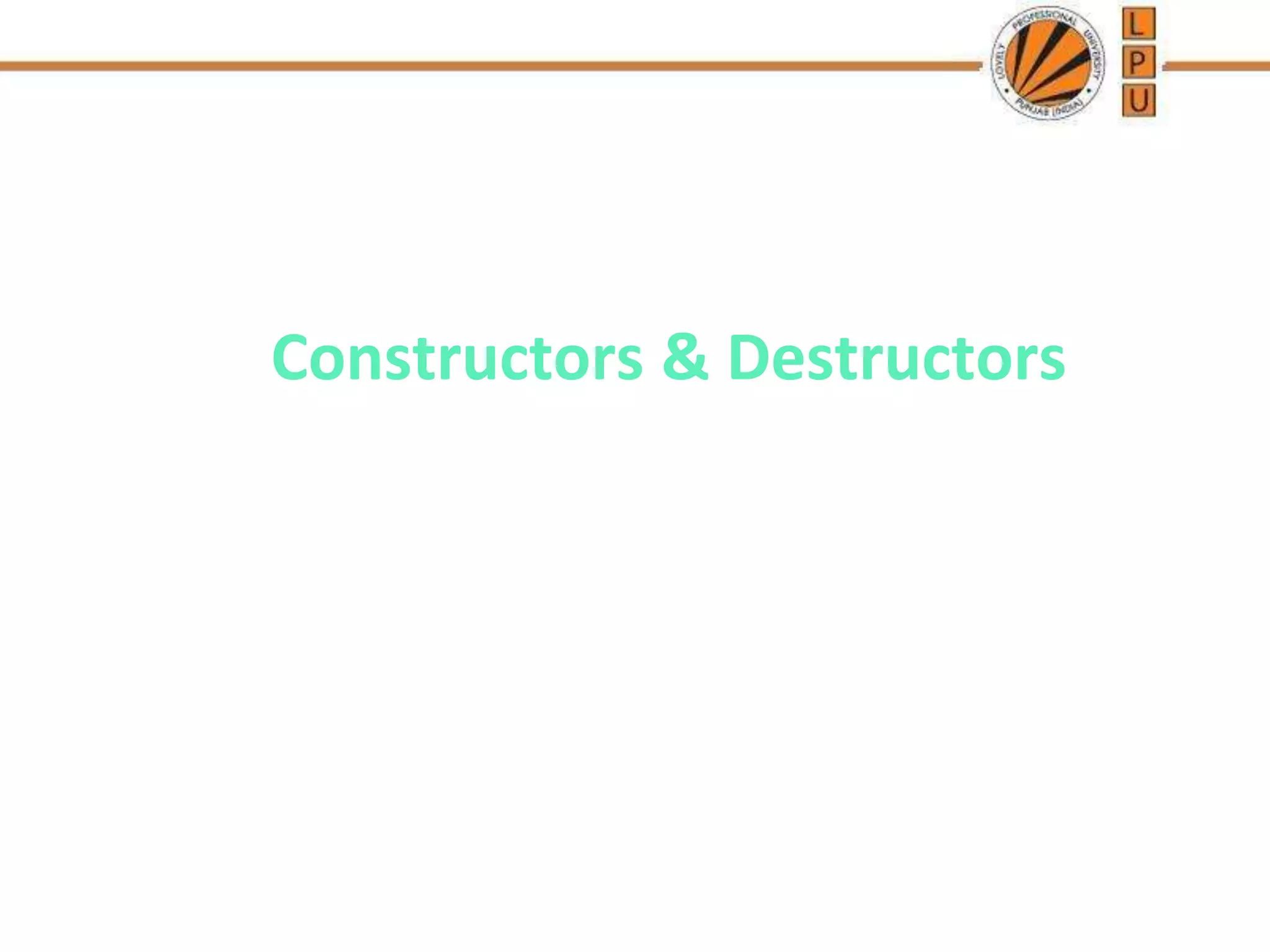 Constructors And Destructors In C Part 2 Ppt