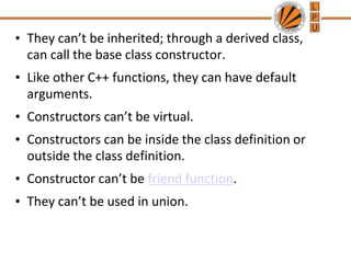 Constructors and destructors in C++ part 2 | PPT
