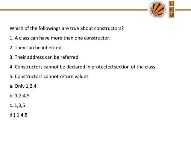 Constructors and destructors in C++ part 2 | PPT