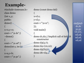 Constructors & destructors | PPTX | Programming Languages | Computing