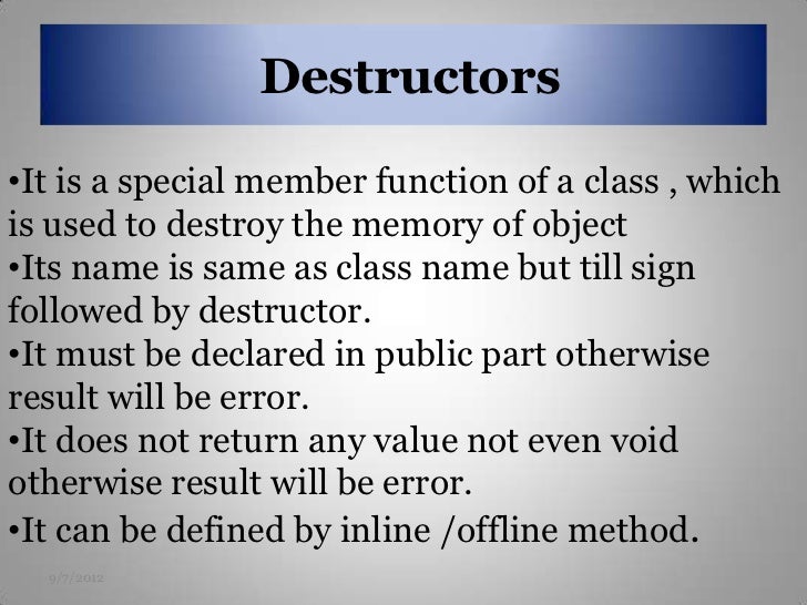 Constructors & destructors Constructors & destructors