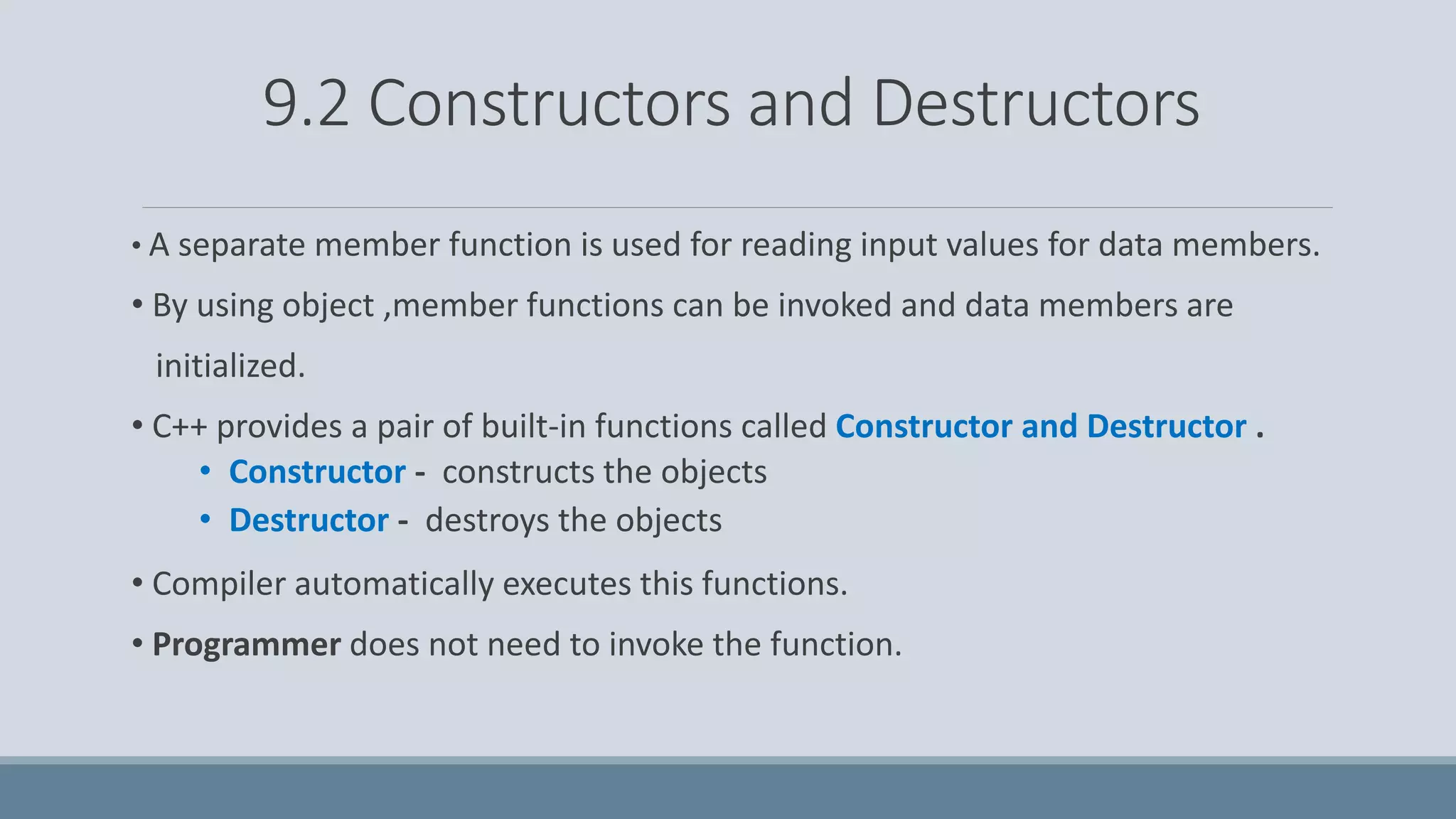 Constructors and Destructors | PPTX