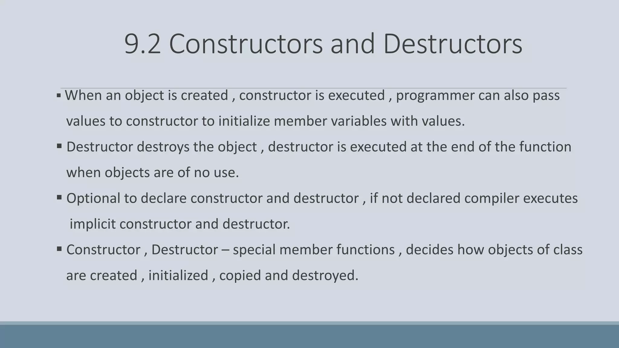 Constructors and Destructors | PPTX