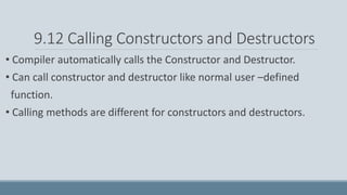 Constructors and Destructors | PPTX | Programming Languages | Computing