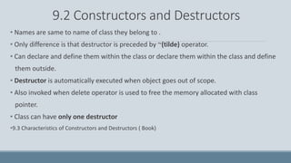 Constructors and Destructors | PPTX | Programming Languages | Computing