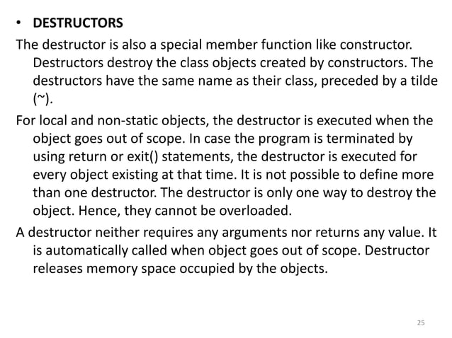 Constructors and destructors in C++ | PPT