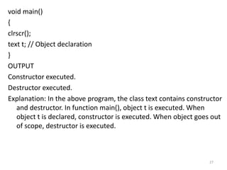 Constructors and destructors in C++ | PPT