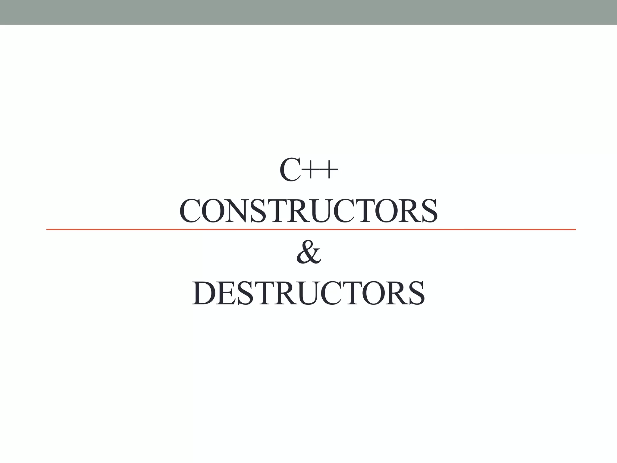C Constructors Destructors Operator Overloading And Type Conversion Ppt