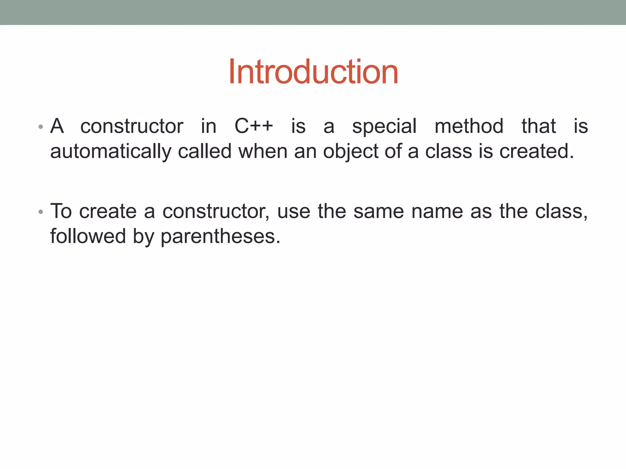 C++ - Constructors,Destructors, Operator overloading and Type conversion | PPT