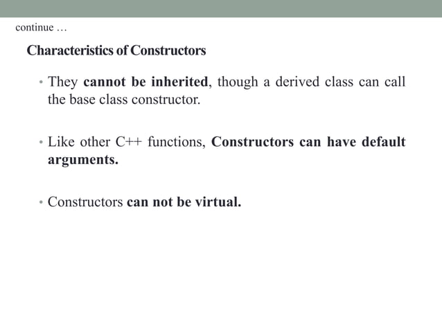 C Constructors Destructors Operator Overloading And Type Conversion Ppt