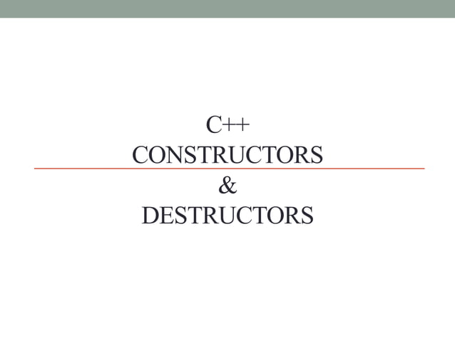 C Constructors Destructors Operator Overloading And Type Conversion Ppt