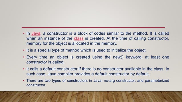 Constructors in java | PPTX