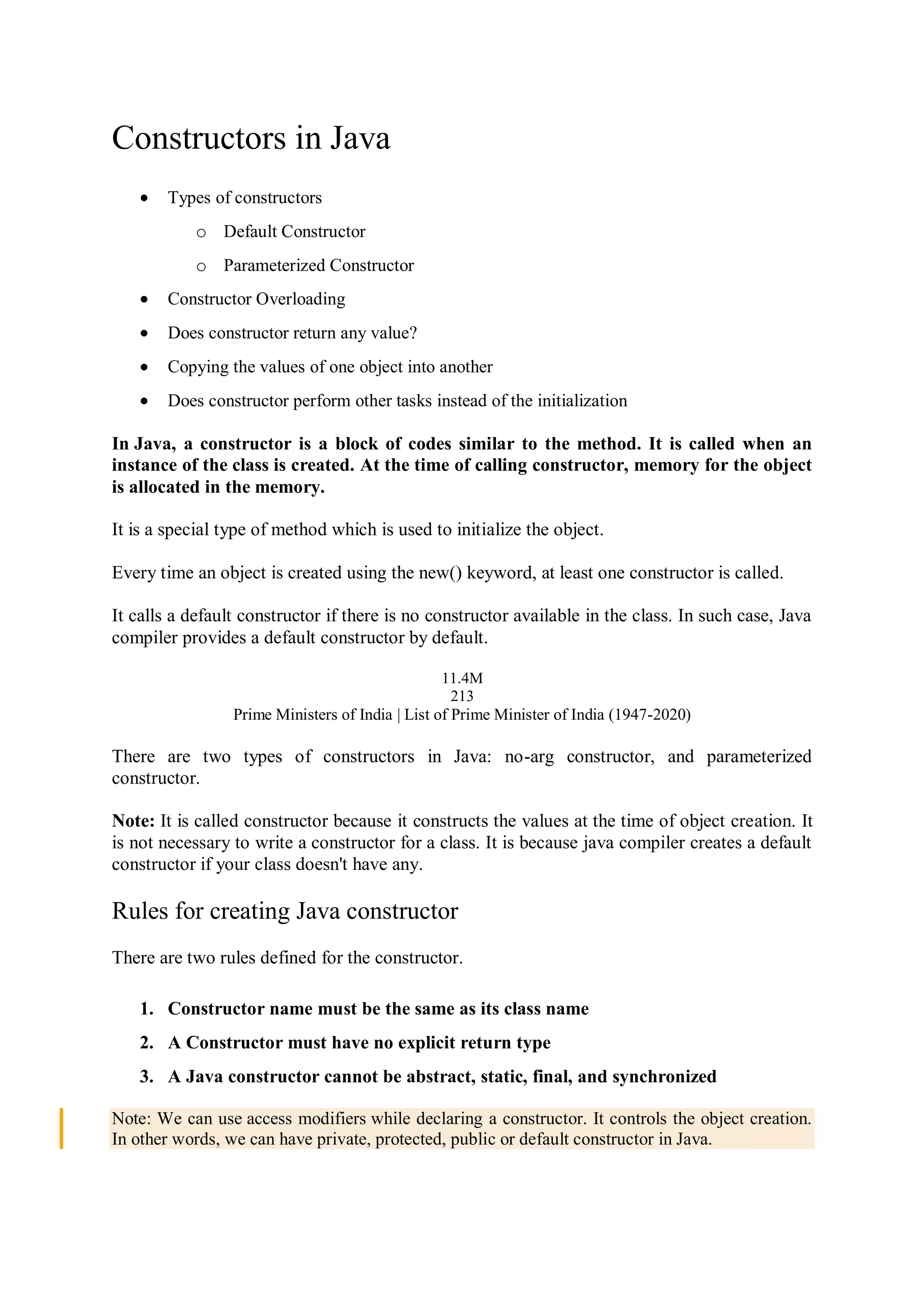 Constructors In Java 2 Pdf