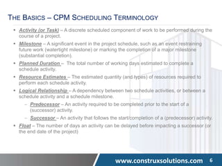 CPM Scheduling best practicies within the Construction Indistry | PPTX