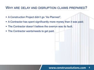 Quantify Construction Damages related to Delay, disruption, and ...