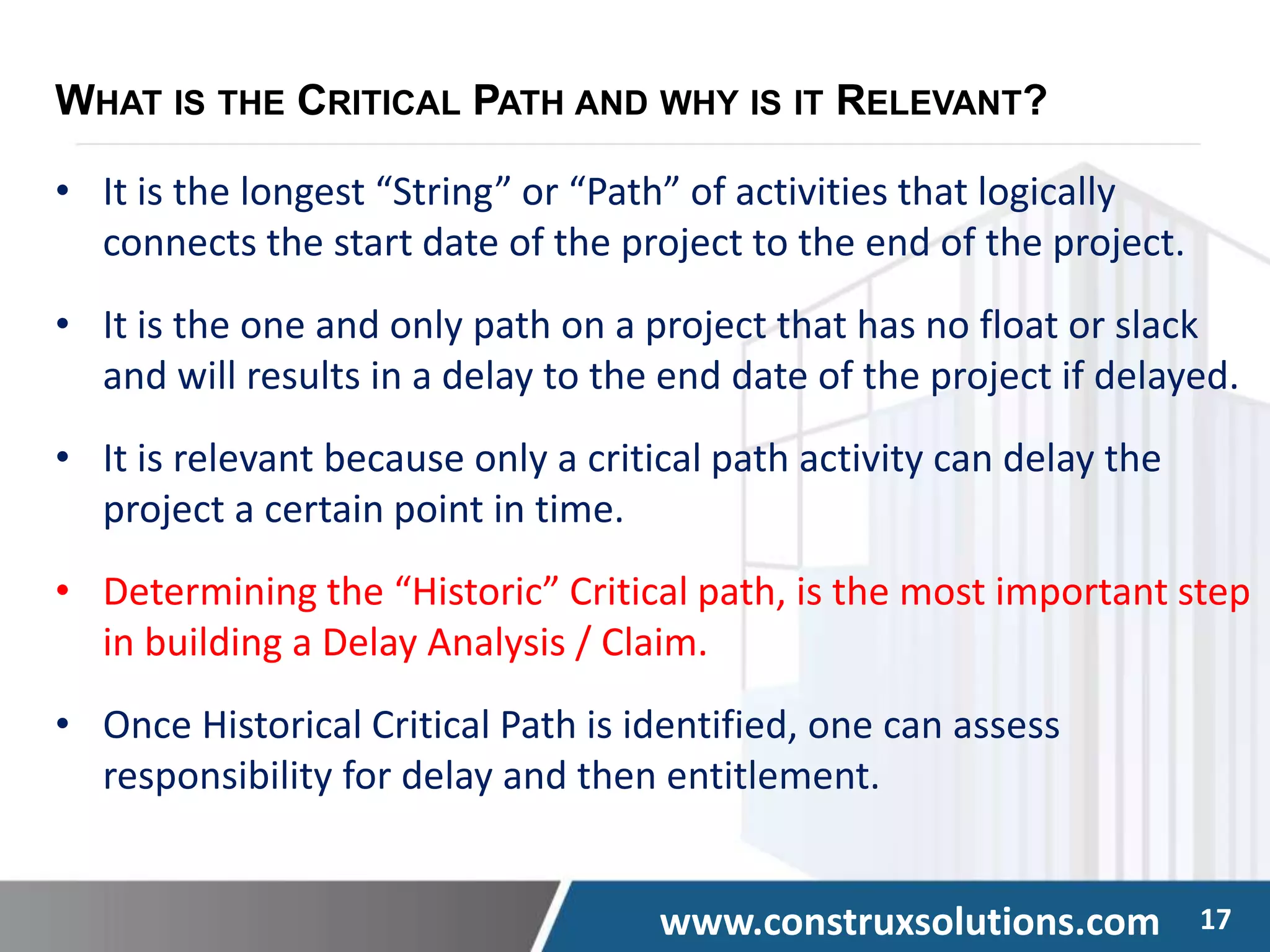 Construction Delay Analysis, Simplified | PPT