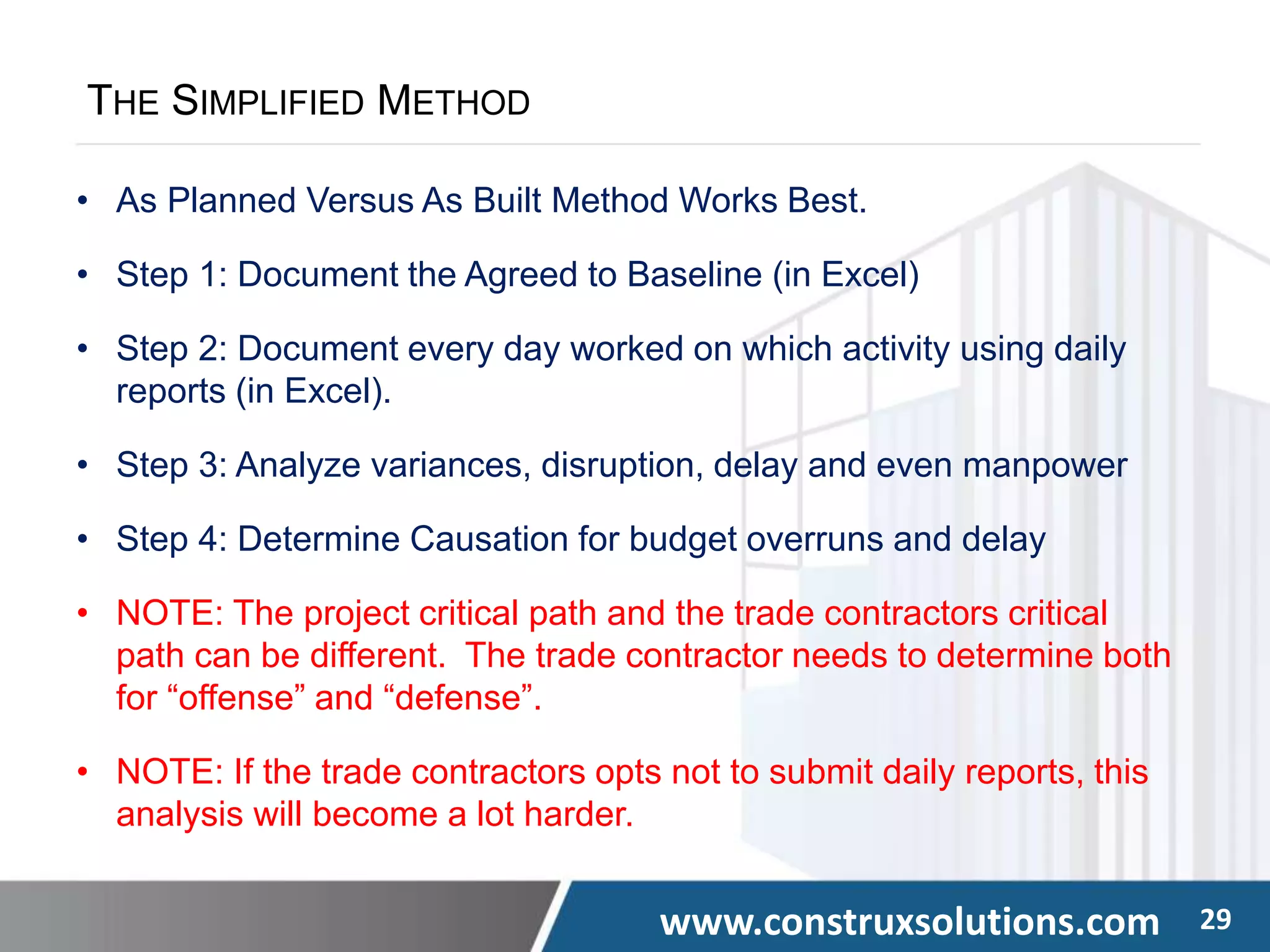 Construction Delay Analysis, Simplified | PPTX