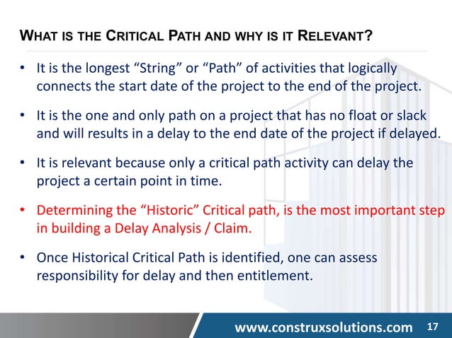 Construction Delay Analysis, Simplified