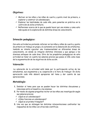 Construyendo un caleidoscopio | PDF