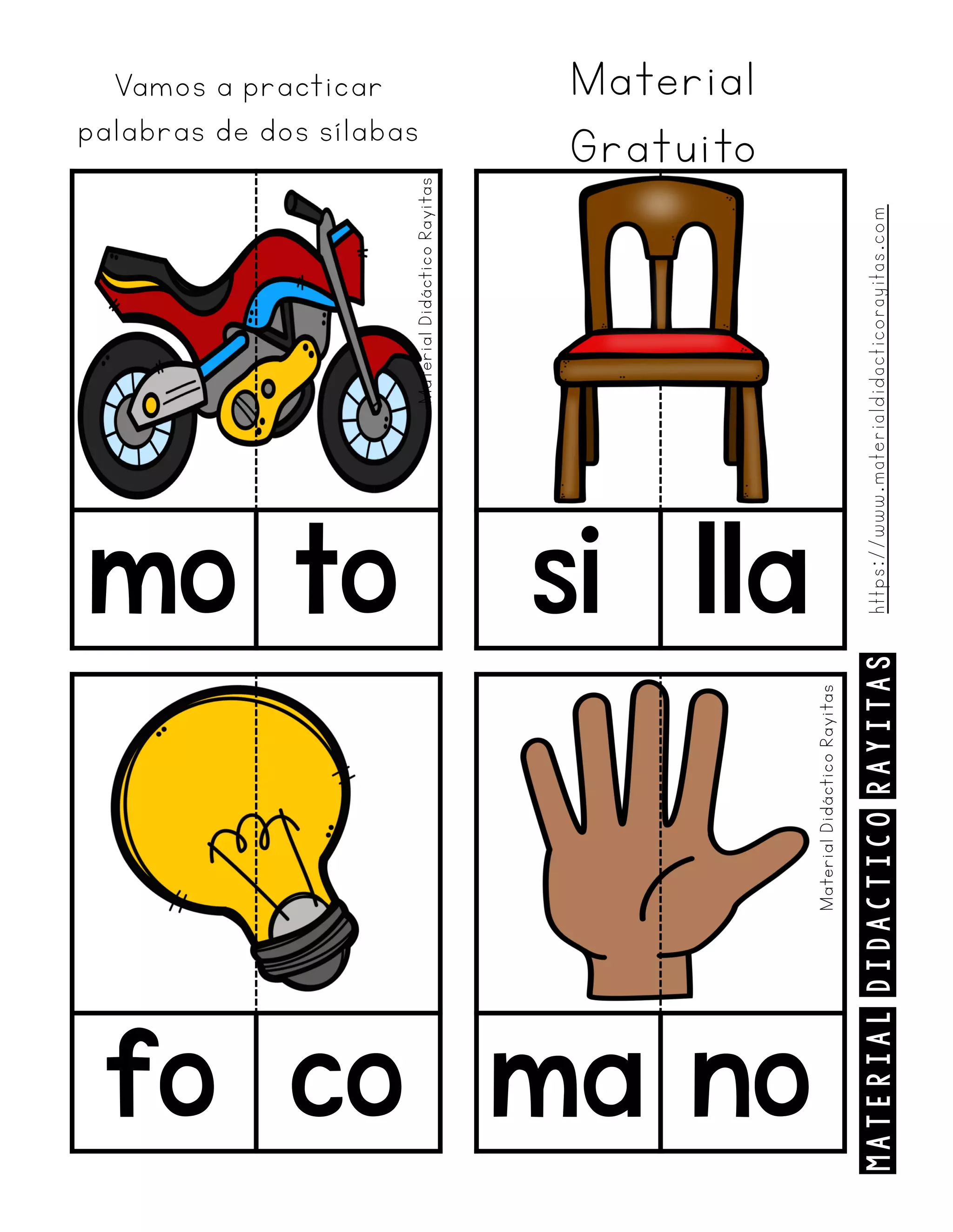 Construyo palabras . 2 silabas | PDF