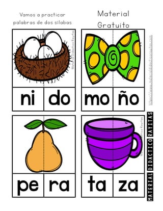 Construyo palabras . 2 silabas | PDF
