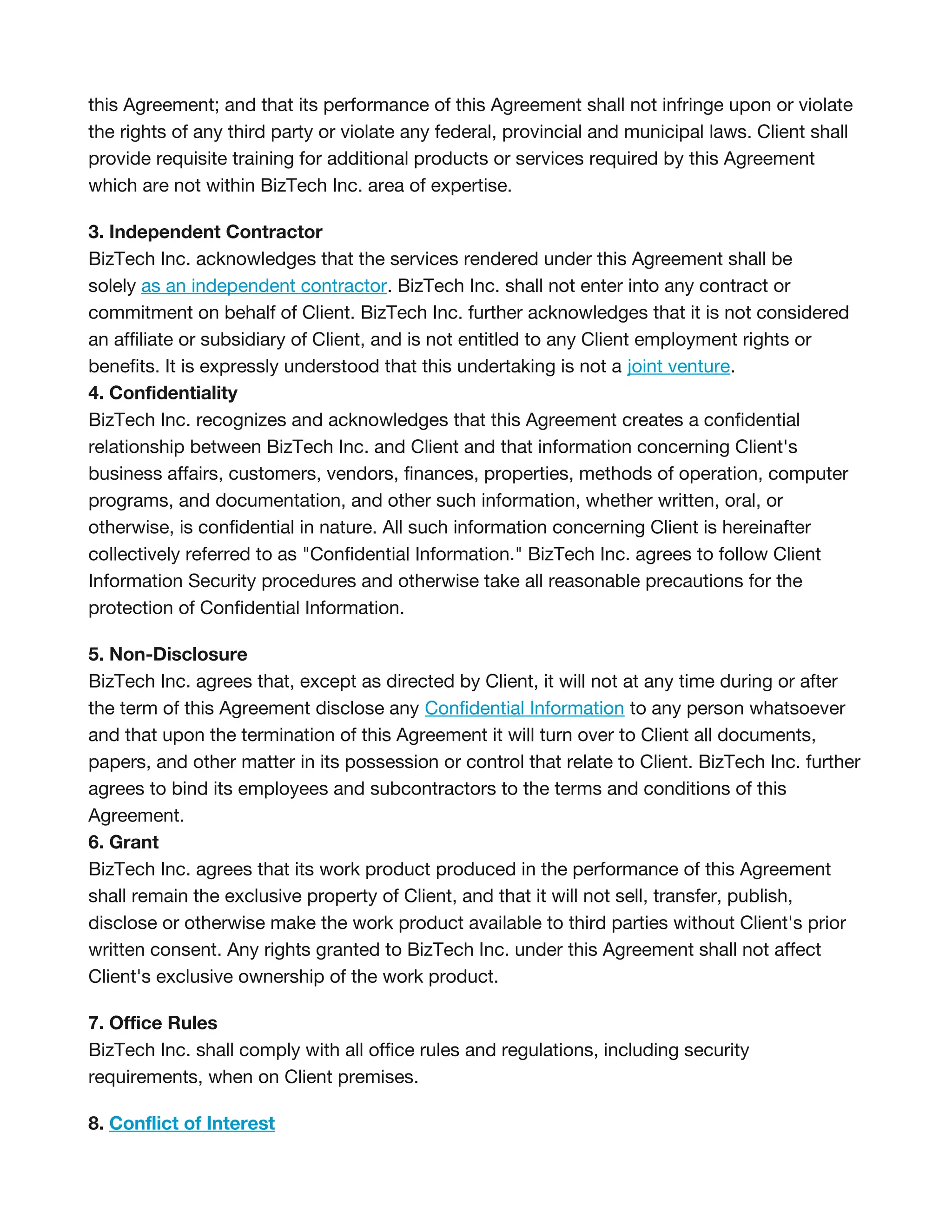 Basic Consultants Agreement Template | ODT