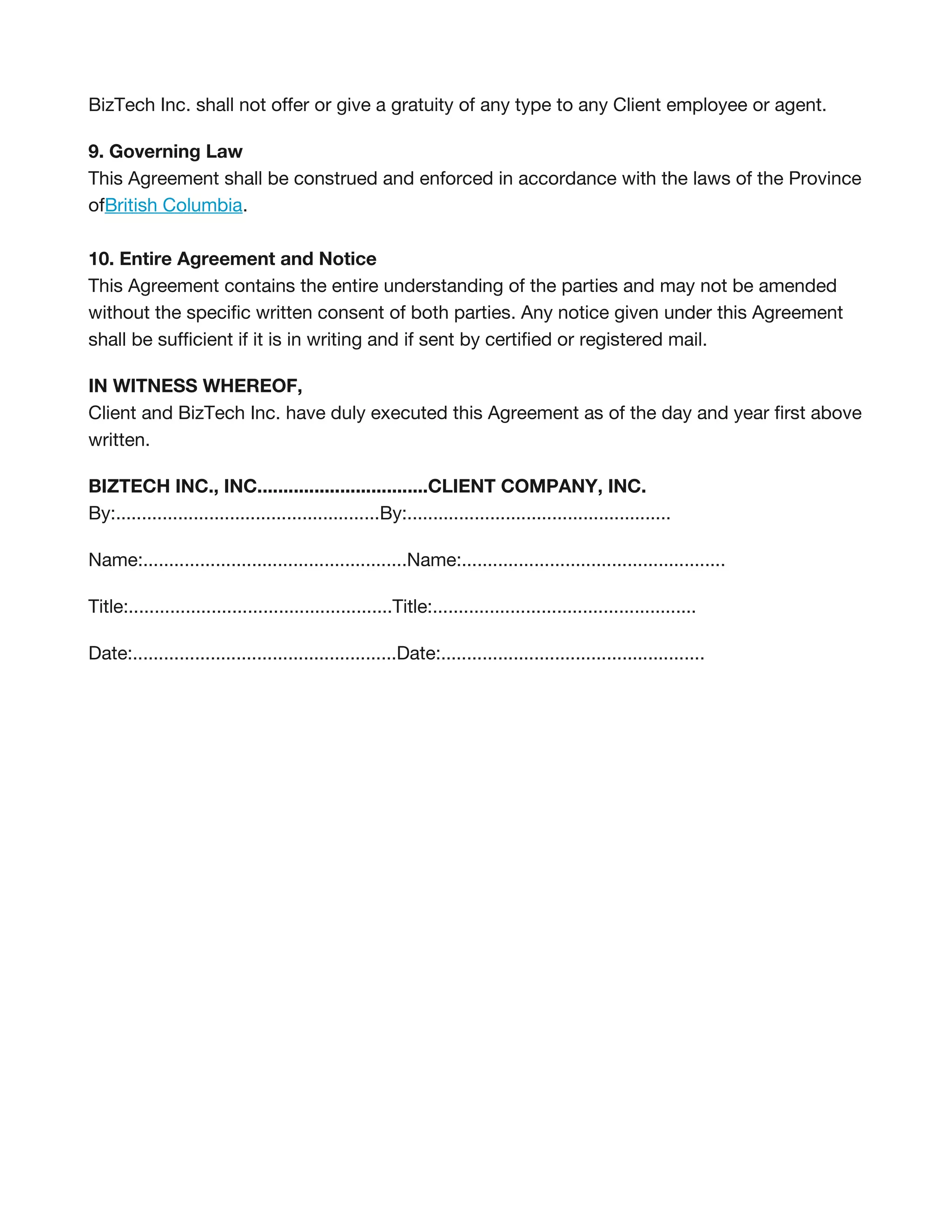Basic Consultants Agreement Template | ODT