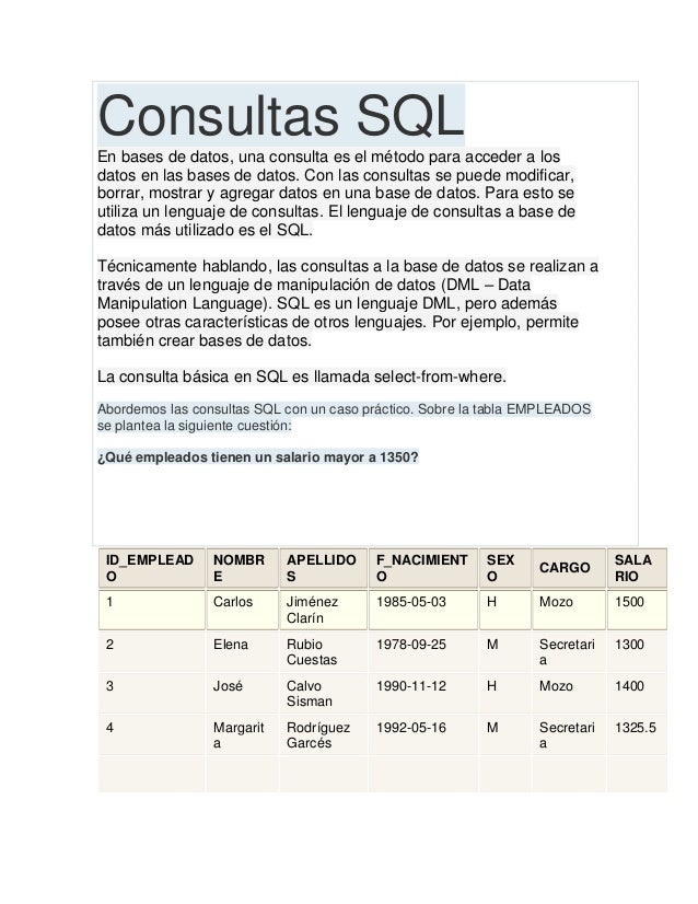 Consultas sql