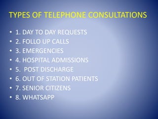 Consultation over telephone | PPTX
