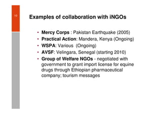 Better Health and Husbandry for Working Animals: Practical Eperience in ...
