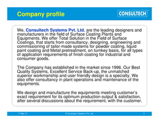 Painting Equipment By Consultech Systems Pvt. Ltd., Pune | PPT