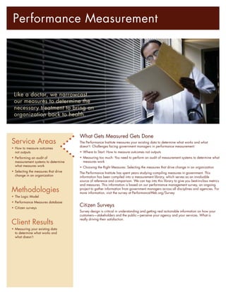 Consulting Brochure / The Performance Institute | PDF