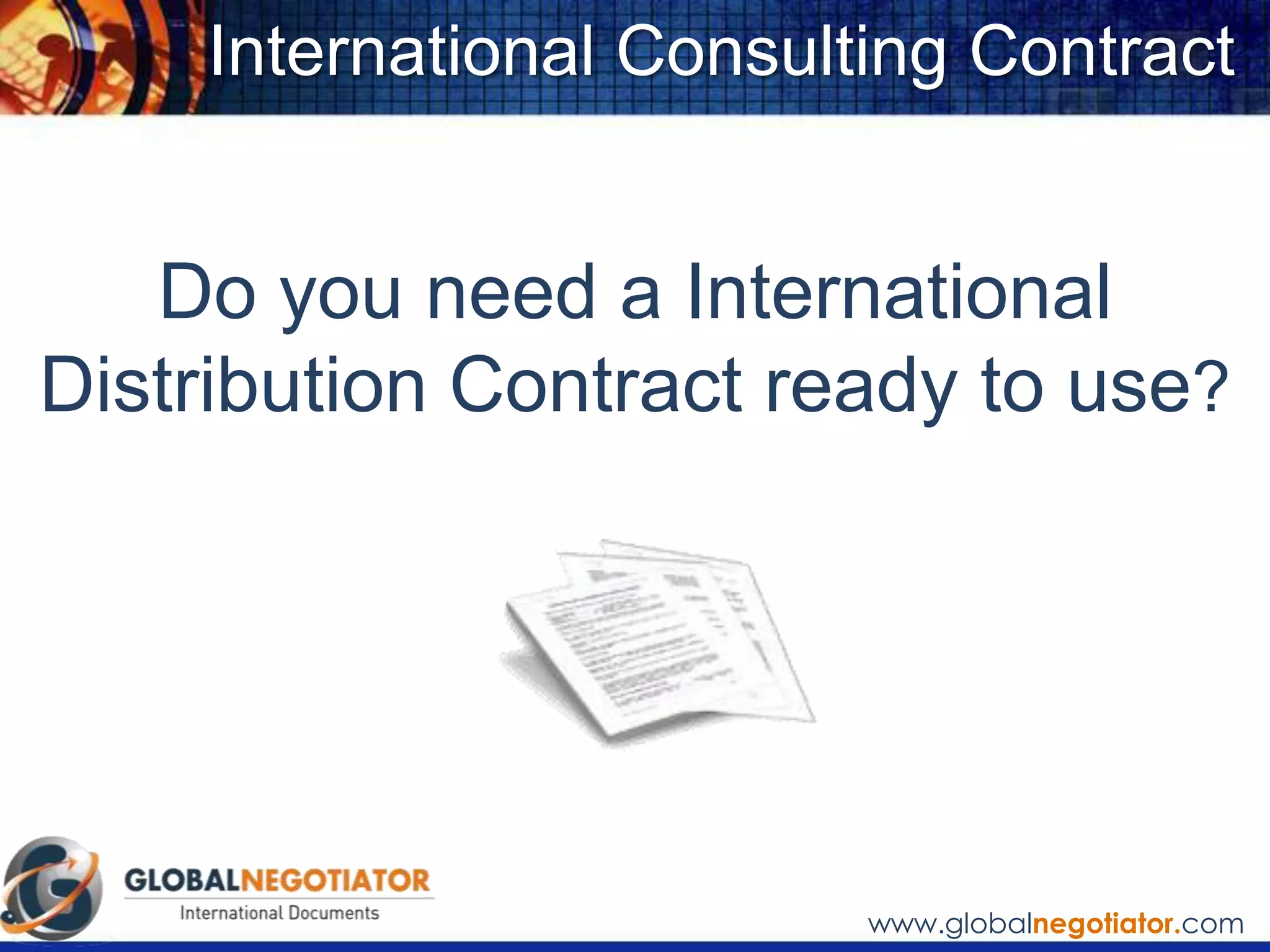 INTERNATIONAL CONSULTING CONTRACT - Contract Template and Sample | PDF ...