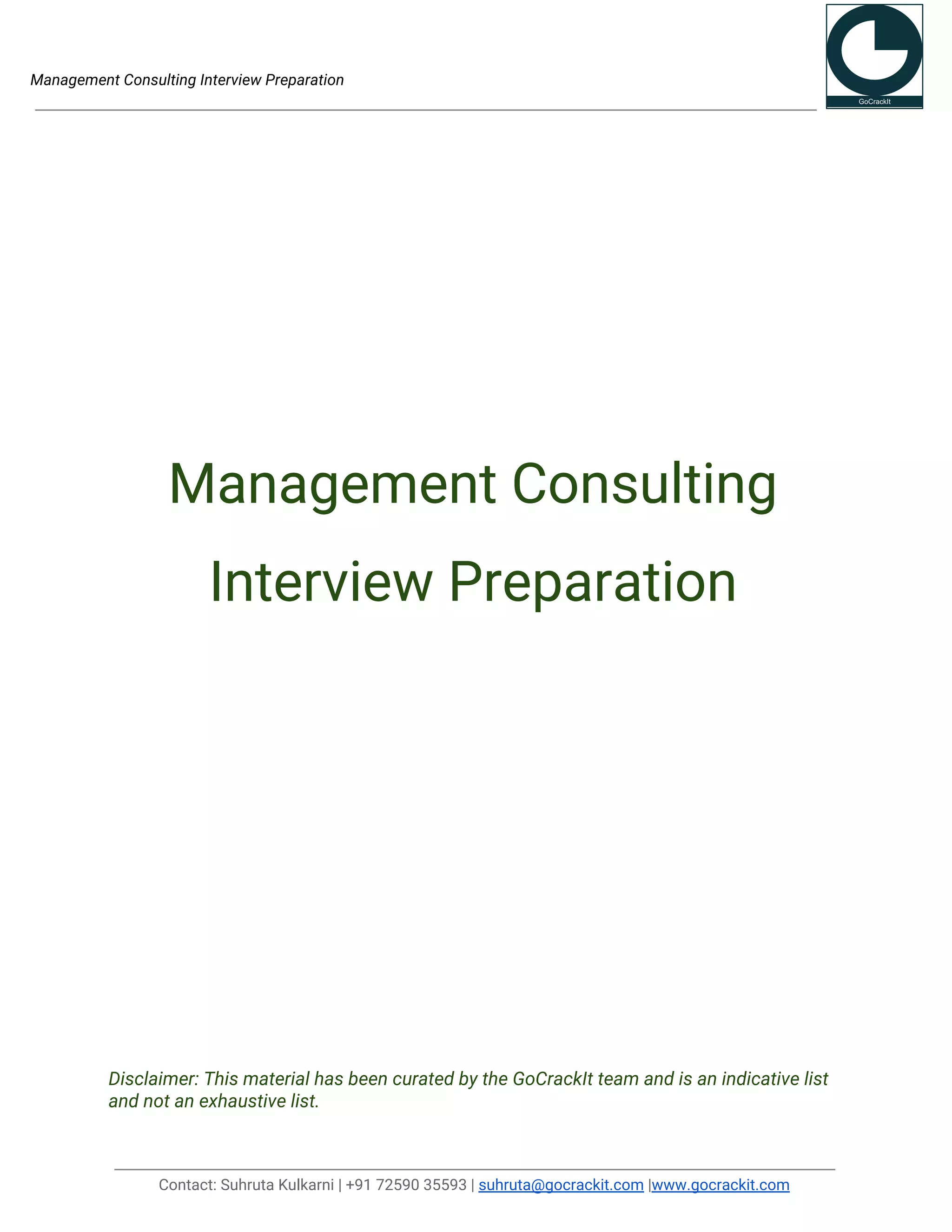 Consulting curated preparation material | PDF