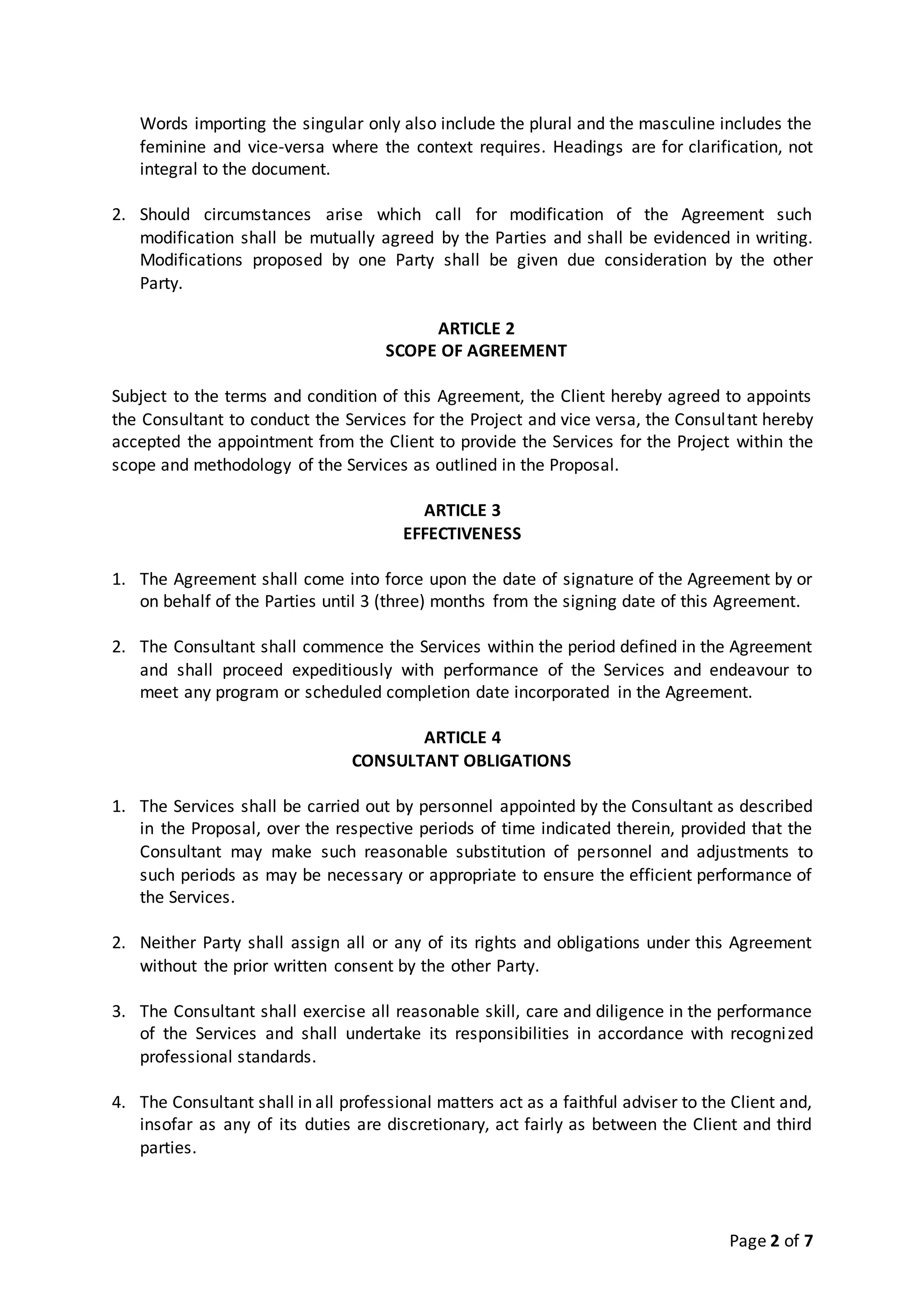 Consulting Service Agreement Sample (Purchase this doc, Text ...