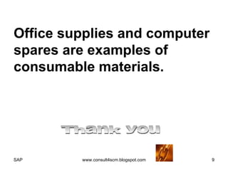 Consumable Materials | PPT