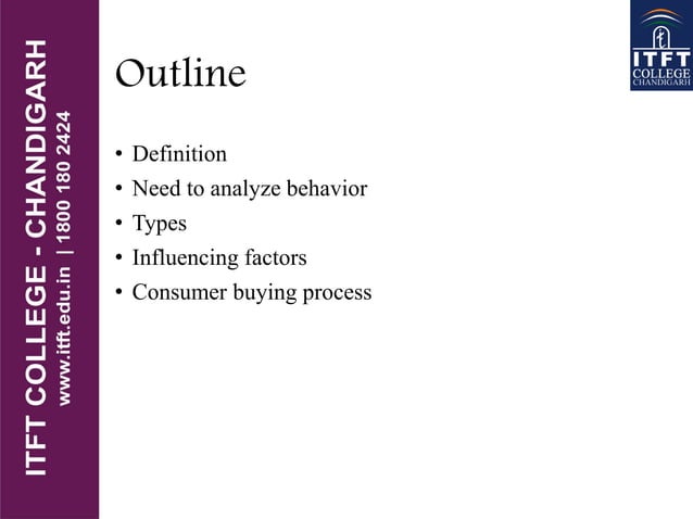 ITFT- Consumer behavior | PPT