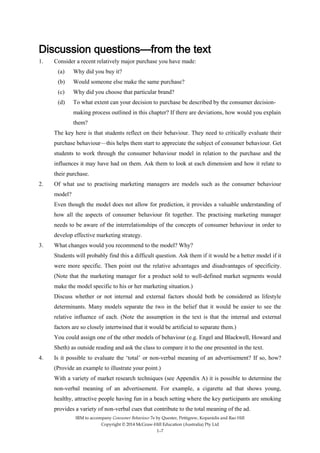 Consumer behaviour implications for Marketing strategy 7th Edition ...