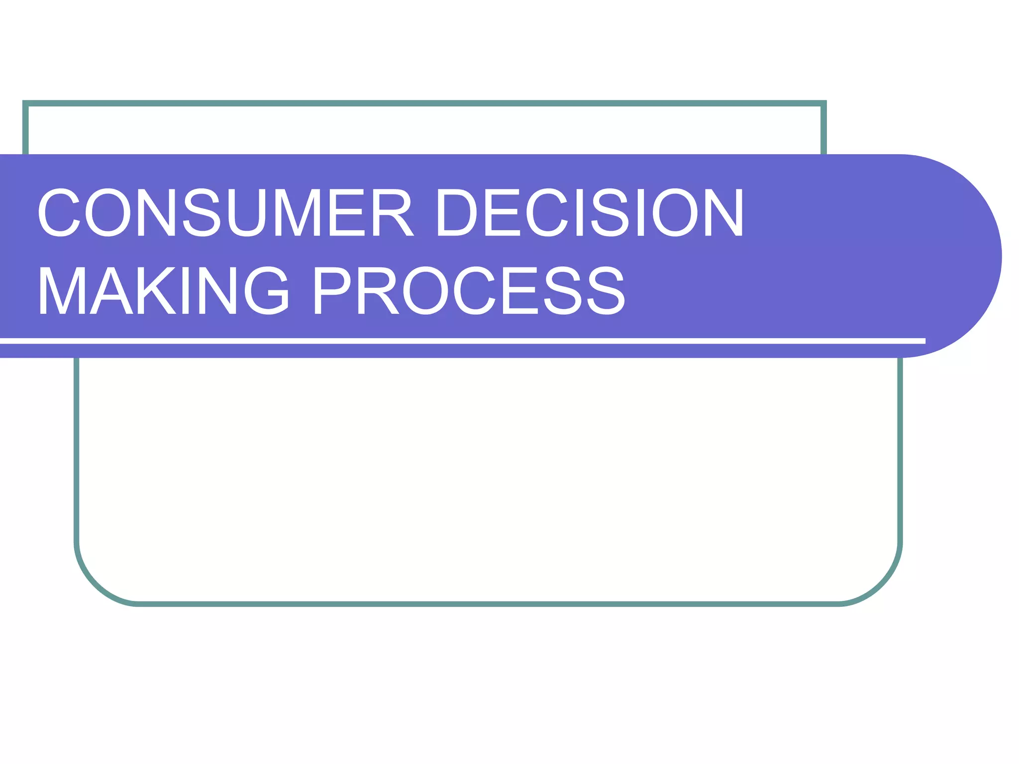Consumer Decision Making Process | PPT