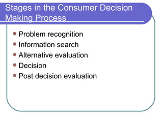 Consumer Decision Making Process | PPT