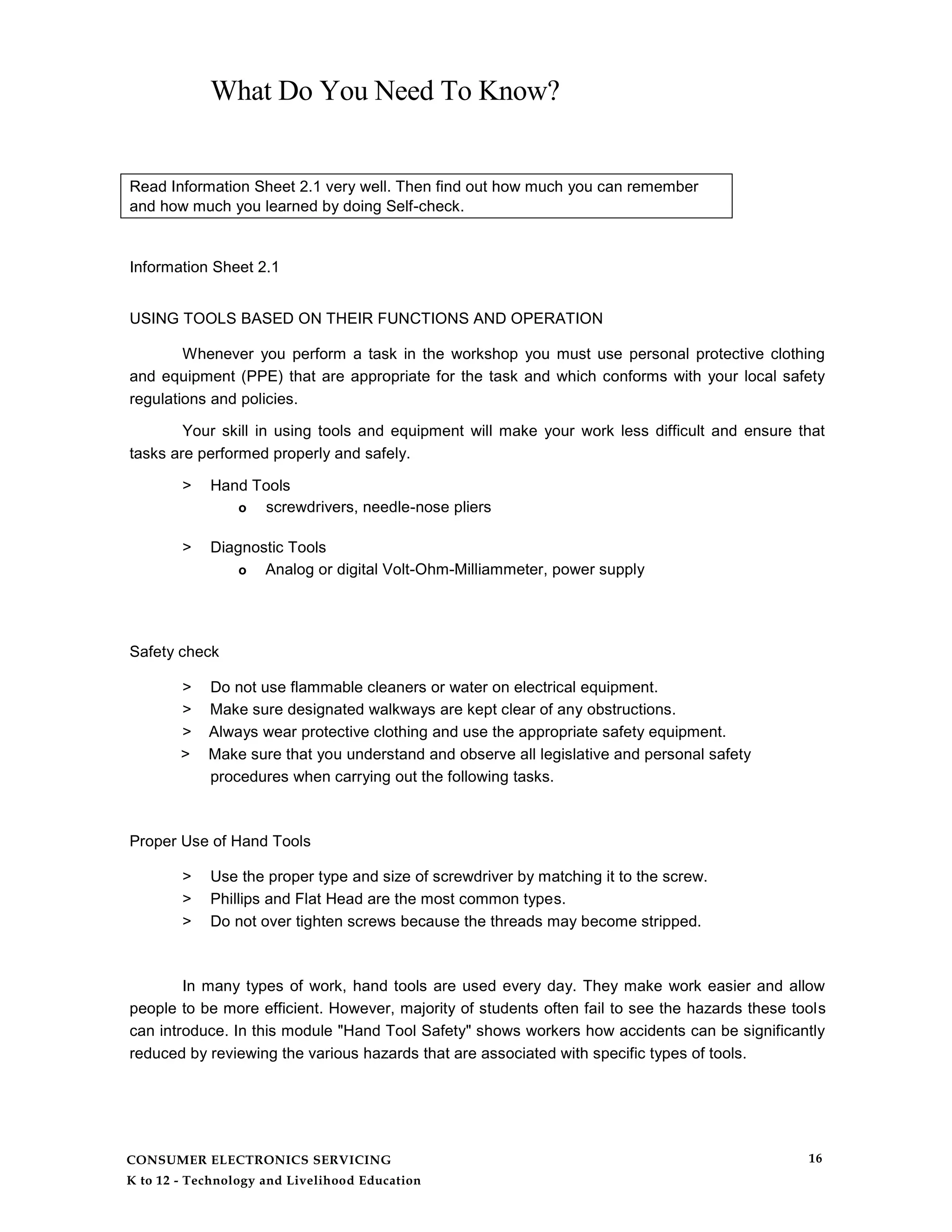 Consumer electronics-servicing-learning-module | PDF